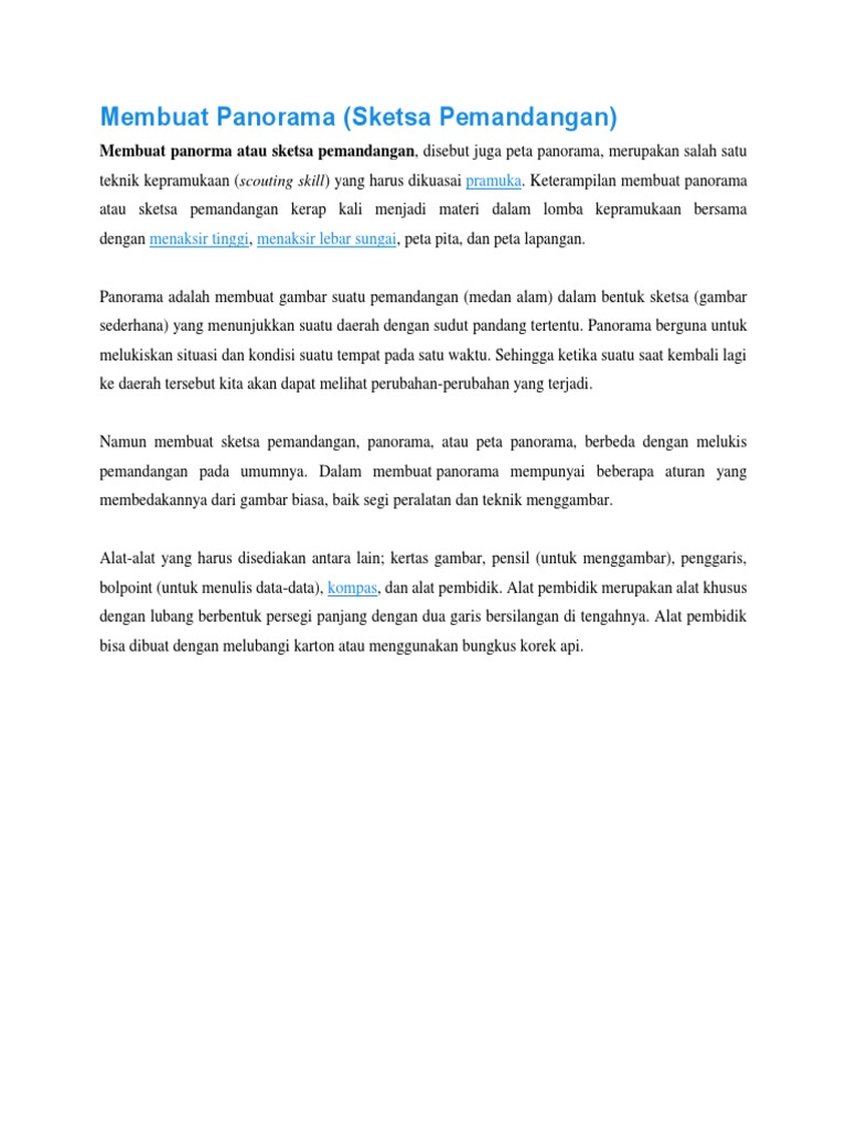 Cara Membuat Sketsa Panorama Pramuka | PDF | Metode & Bahan Ajar ...