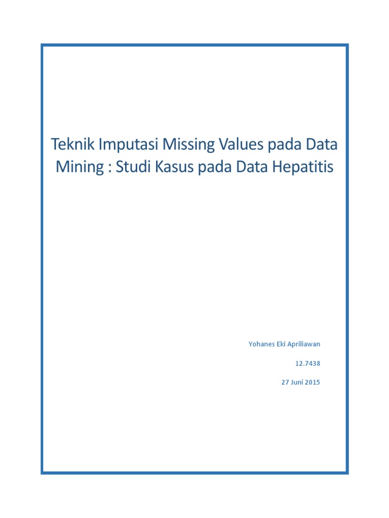 Teknik Imputasi Missing Valuespada Data Mining | PDF