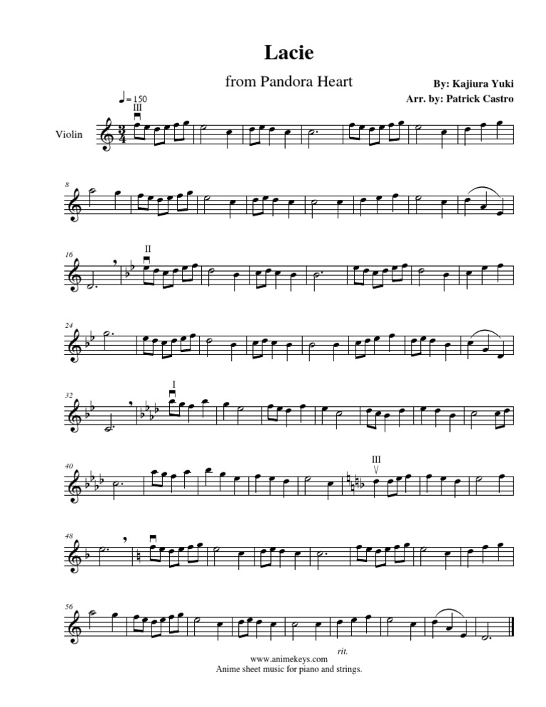 Pandora Heart - Lacie (Violin) | PDF | Divertissement (Général)