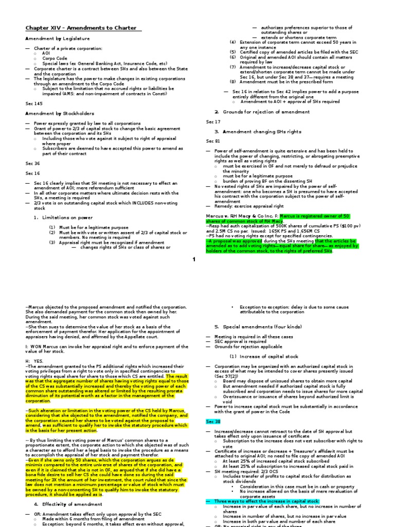 Chapter XIV - Amendments To Charter: Amendment by Legislature | PDF ...