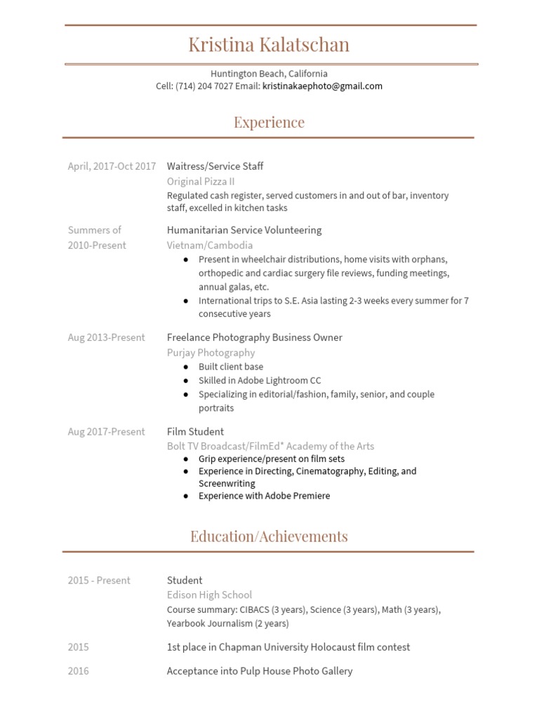 Kristina Final Resume | PDF | Business