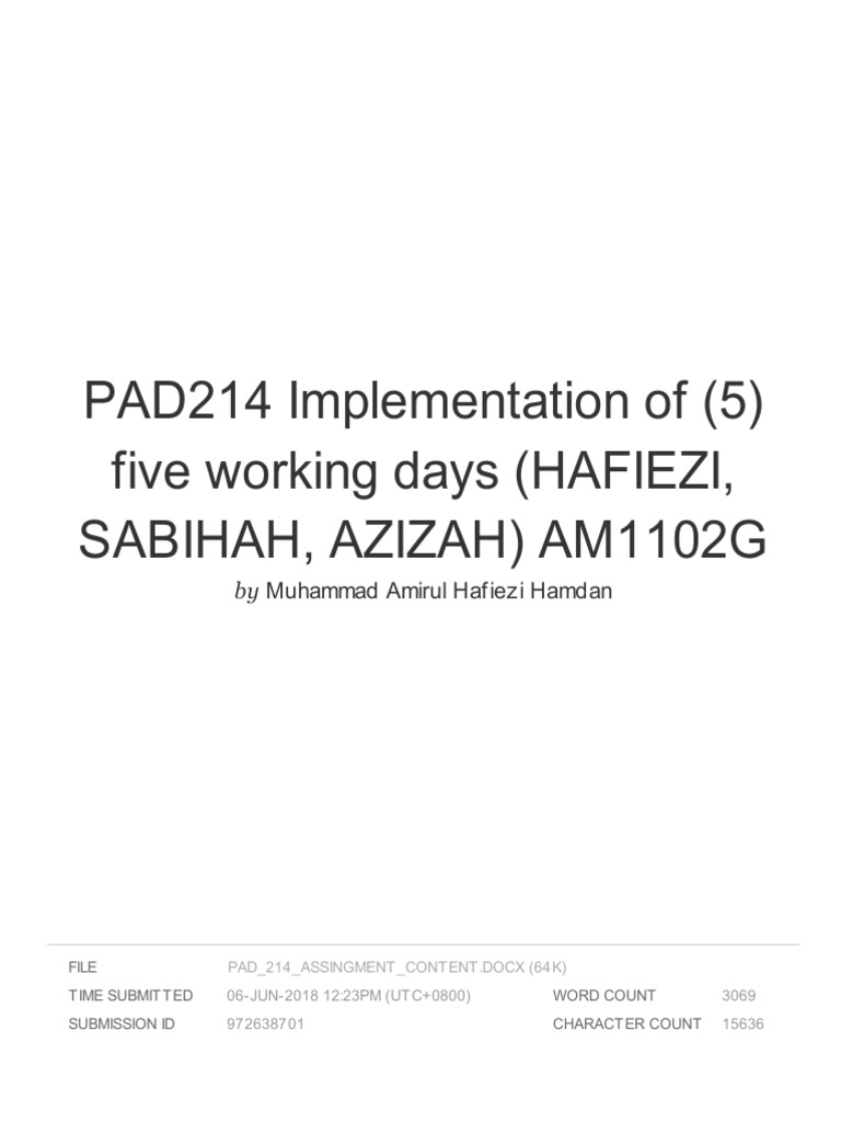 PAD214 Implementation of (5) Five Working Days | PDF | Science ...
