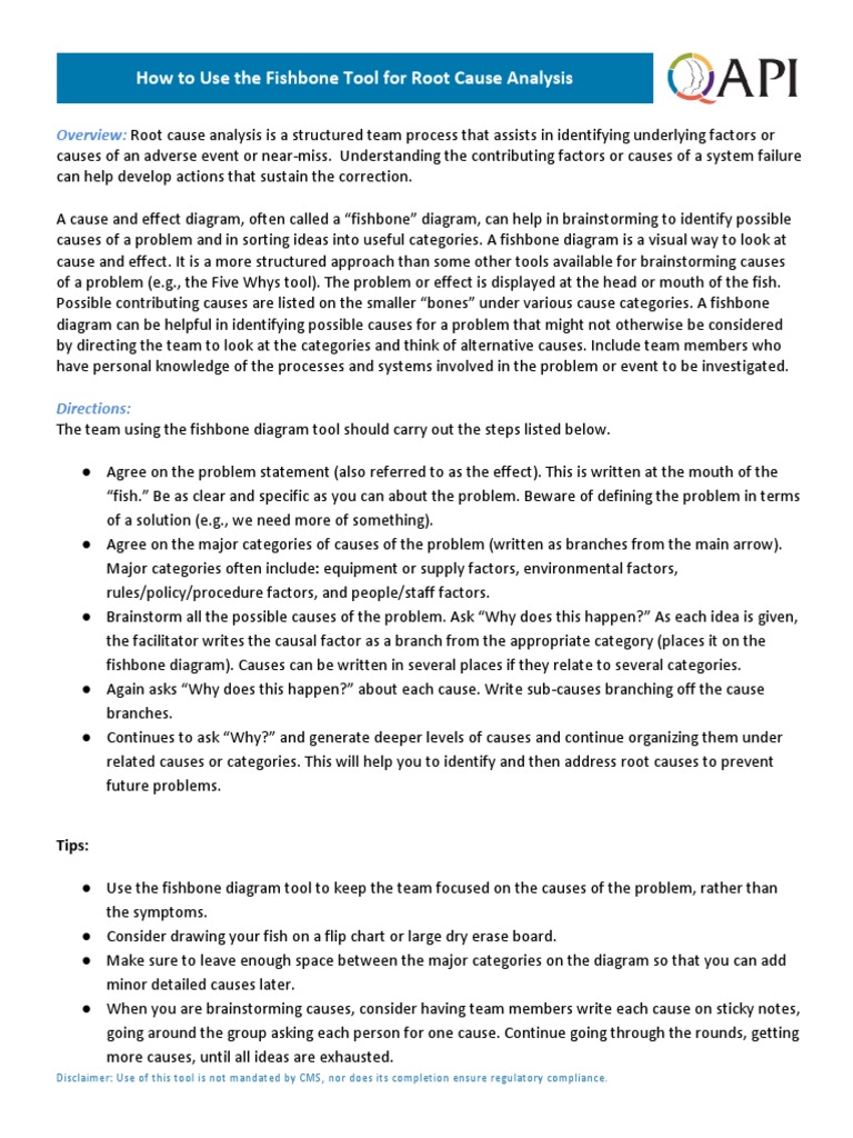 How To Use The Fishbone Tool For Root Cause Analysis | PDF | Causality | Brainstorming
