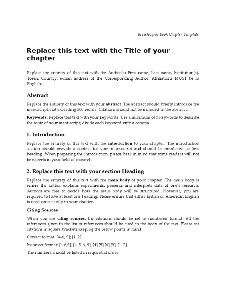 InTechOpen Chapter Template-Macro | PDF | Citation