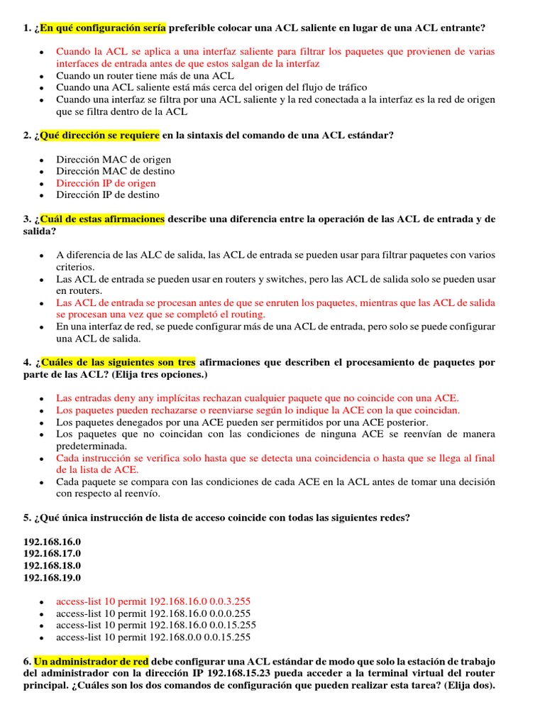 Comprendiendo las diferencias entre ACL de entrada y salida | PDF | Enrutador (Computación ...