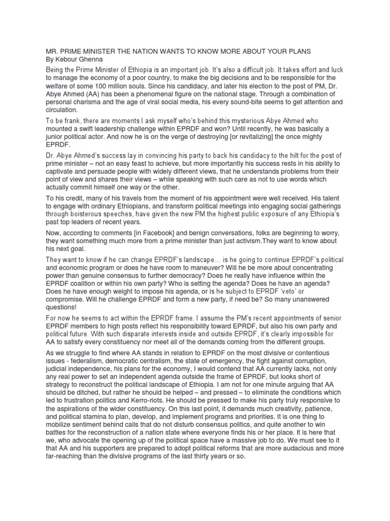 Kebur Gena | PDF | Democracy | Political Ideologies