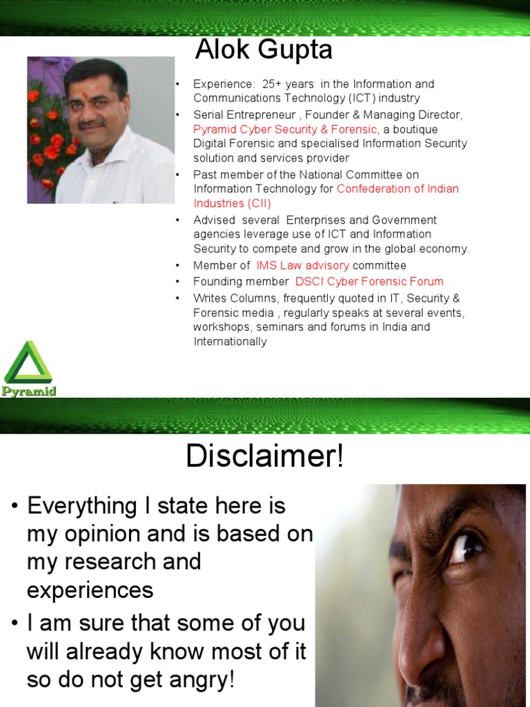 Alok Gupta - Pyramid Presentation | PDF | Digital Forensics | Computer ...