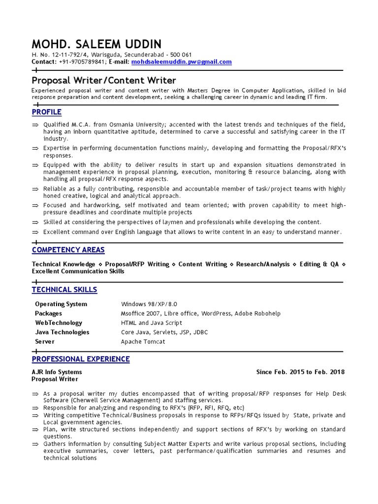 Proposal Writer | PDF | Request For Proposal | Websites