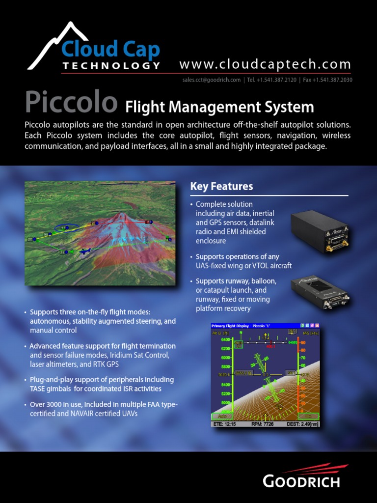 Piccolo II and SL Datasheet | PDF | Unmanned Aerial Vehicle | Inertial ...