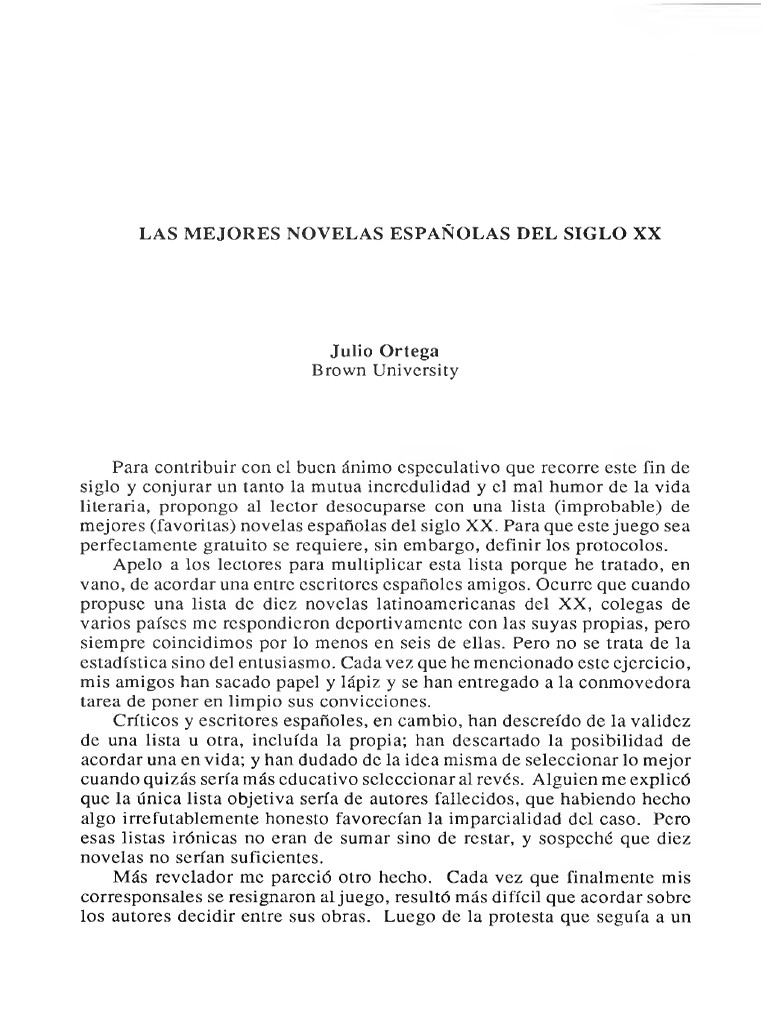 Las Mejores Novelas Españolas Del Siglo X X PDF | PDF | Novelas | España Las Mejores Novelas Españolas Del Siglo X X PDF | PDF | Novelas | España