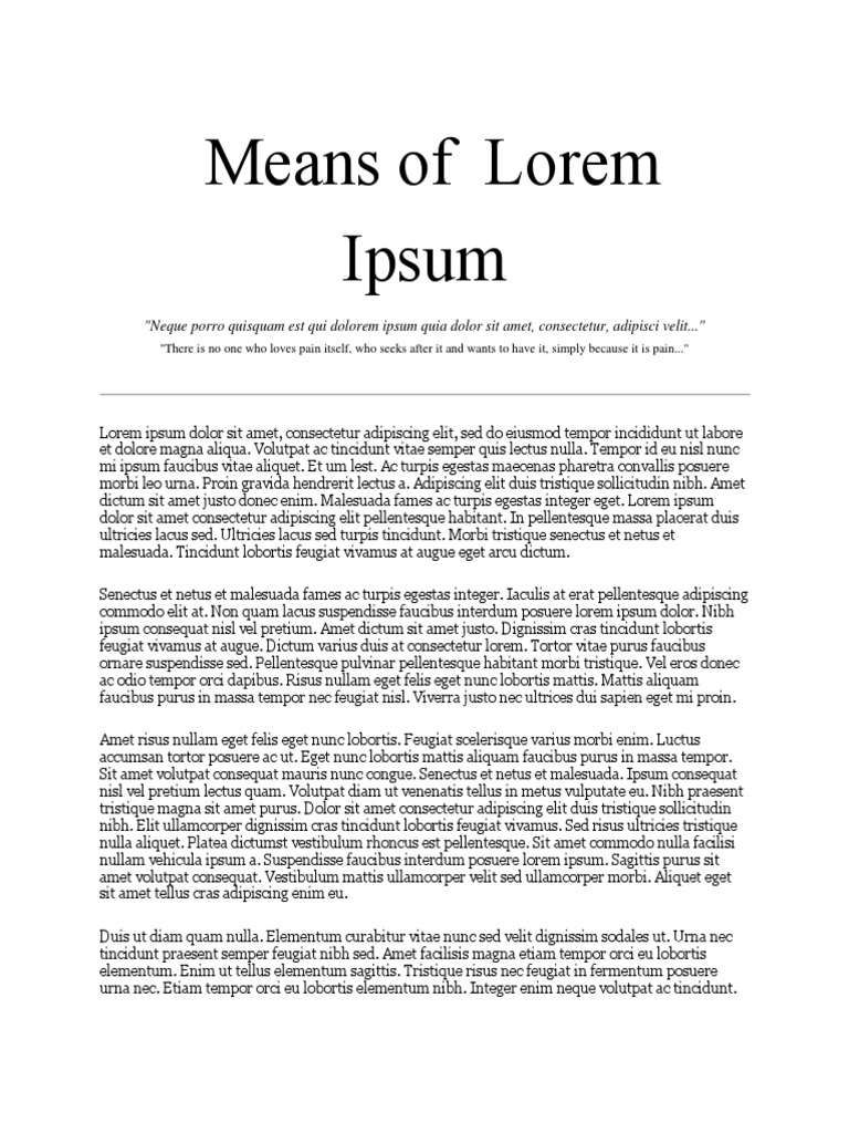 Exploring the Origins and Uses of Lorem Ipsum Text | PDF