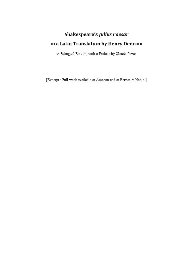 Shakespeares Julius Caesar in A Latin TR PDF | Download Free PDF ...