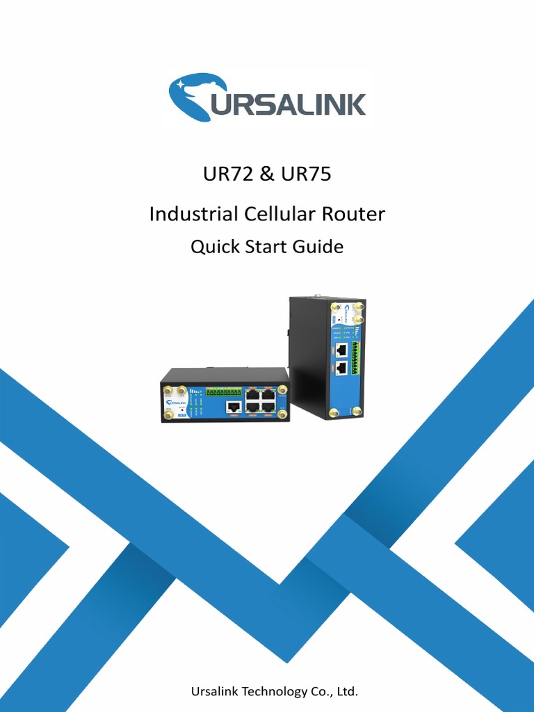 Ursalink UR72 Industrial Cellular Router Quick Start Guide | PDF | Ip Address | Digital Technology