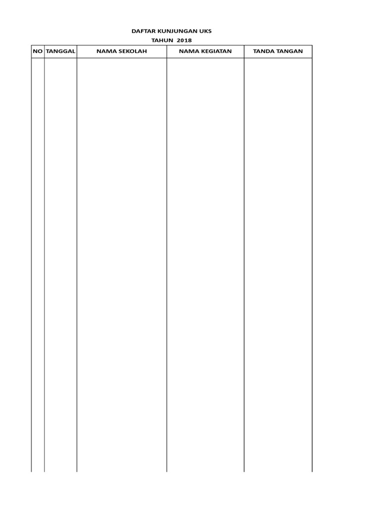 Daftar Kunjungan Uks | PDF