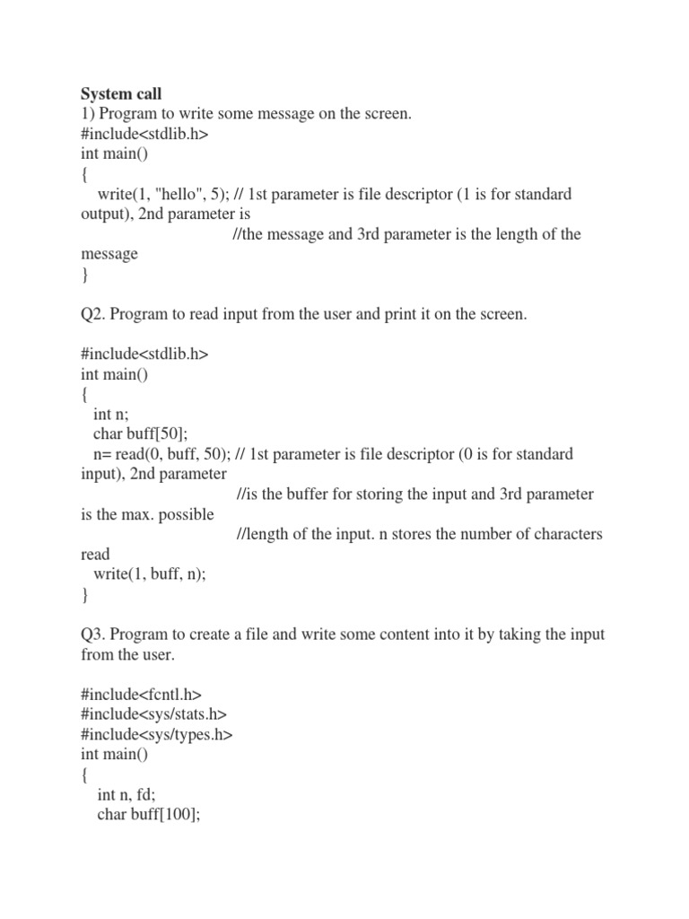 OS Lab Programs | PDF | System Software | Computer Programming
