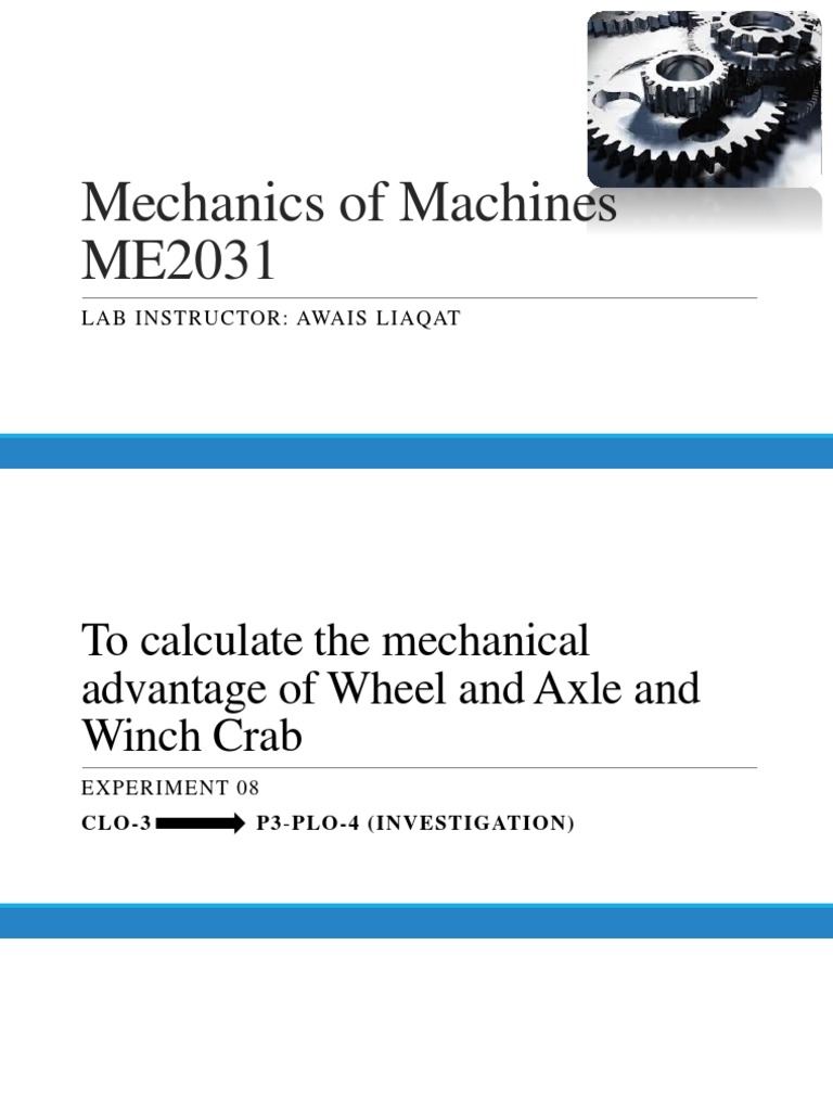 Wheel and Axle and Winch Crab PDF | PDF | Gear | Machines