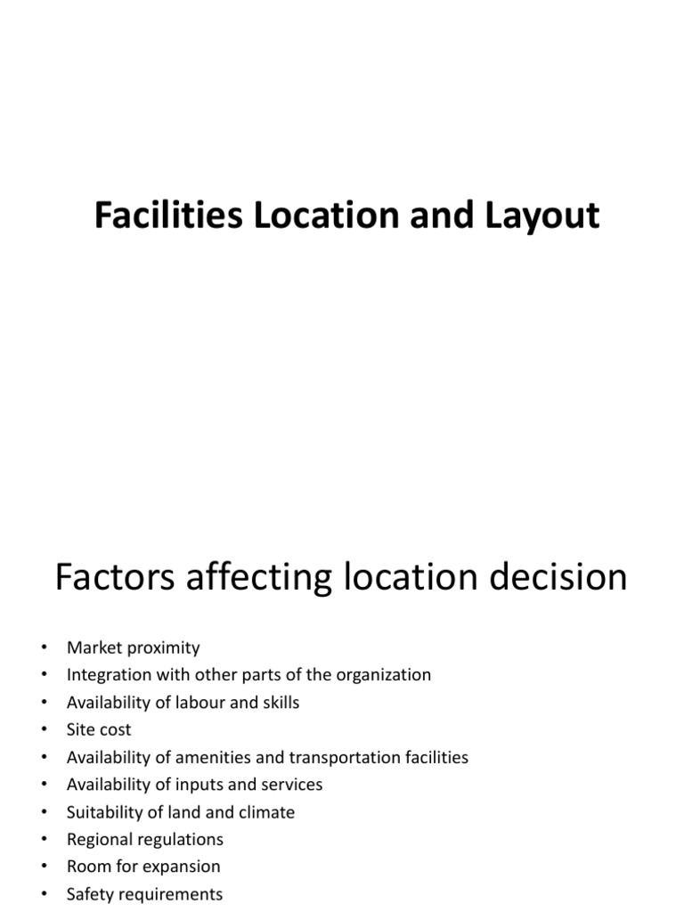 6 - 7 - Facility Location and Layout | Download Free PDF | Science And ...