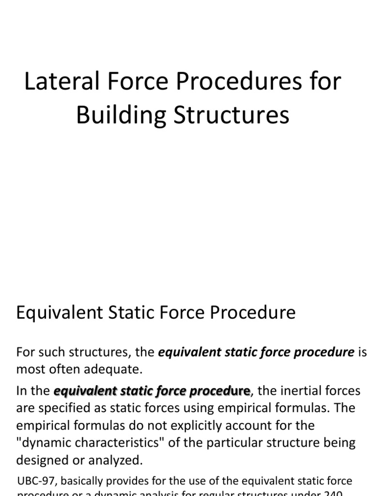 Lateral Force Procedures For Building Structures | PDF | Deformation ...