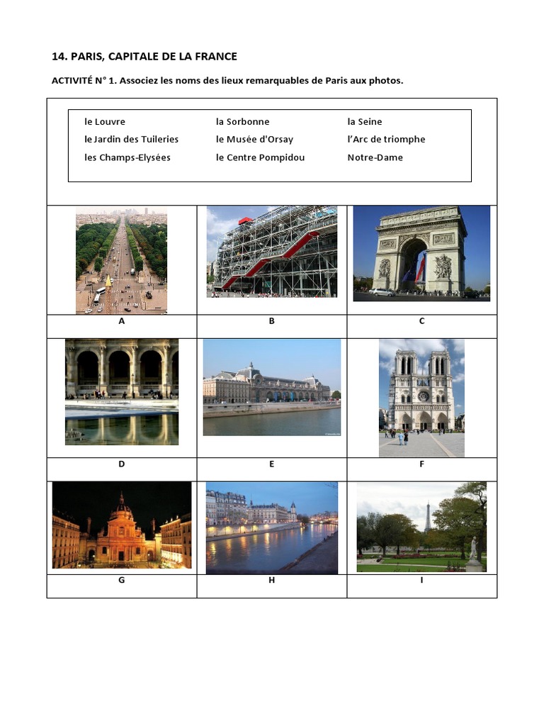 Exercice - Monument de Paris | PDF | Paris | Museum