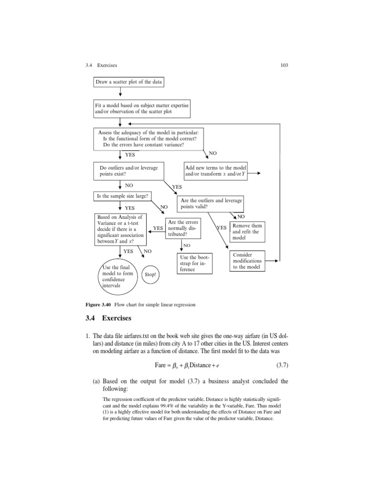 3.4 Exercises: Fare Distance + + | Download Free PDF | Errors And Residuals | Regression Analysis