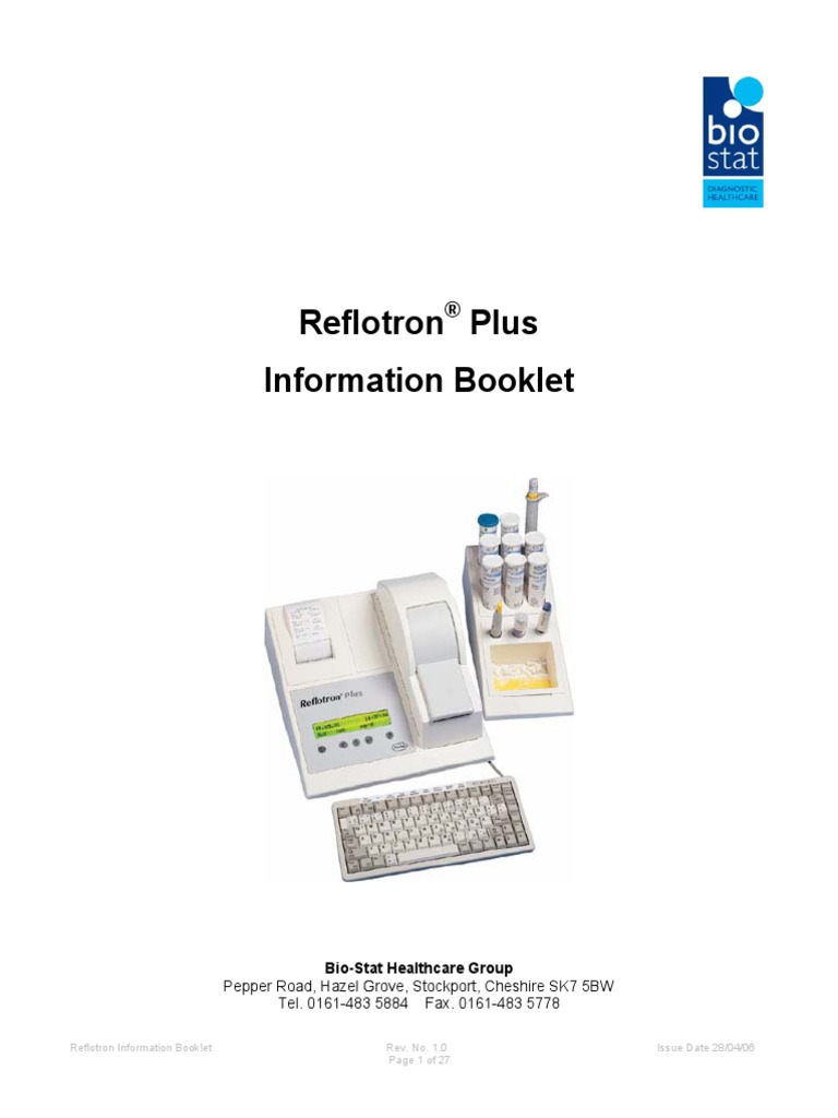 Reflotron Plus Information Booklet | Coronary Artery Disease | Renal ...