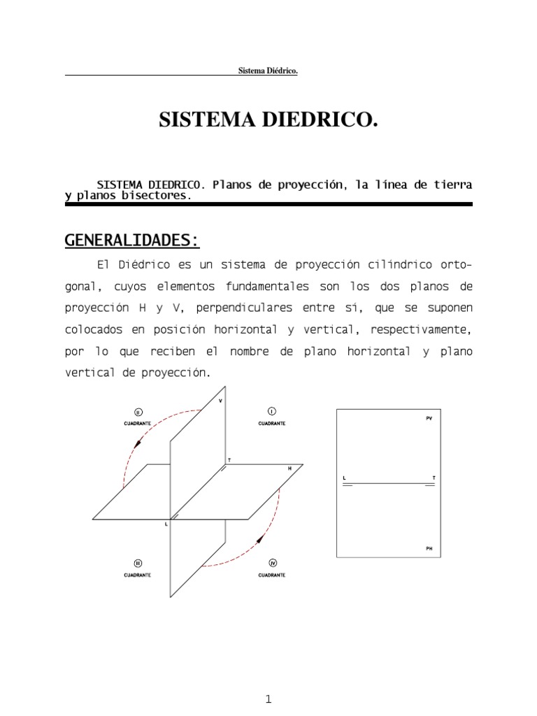 Sistema Diédrico: Conceptos Básicos | PDF | Infografia | Geometría