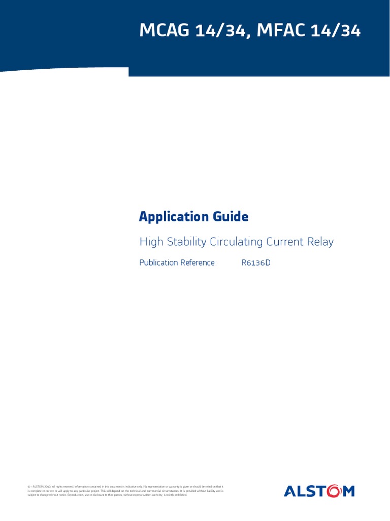 Alstom High Stability Current Circulating Relay PDF | PDF | Technology ...