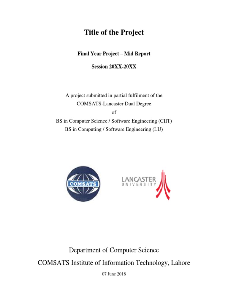 Title of The Project: Department of Computer Science COMSATS Institute ...