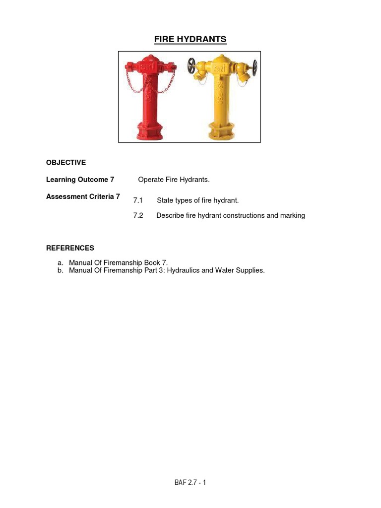 Fire Hydrant Operation and Types Guide | PDF | Valve | Water