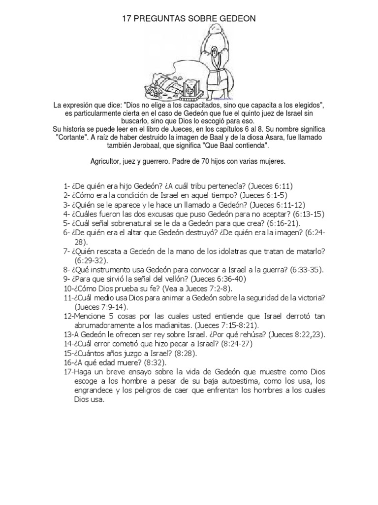 17 Preguntas Sobre Gedeon | PDF