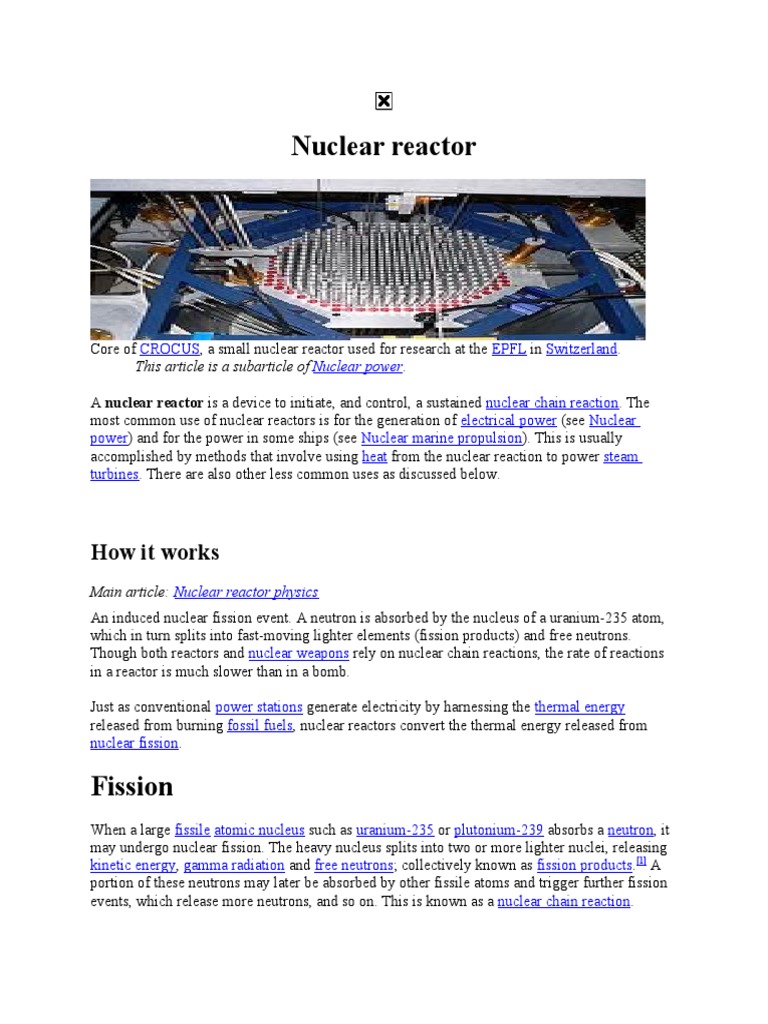 Nuclear Reactor: How It Works | PDF | Nature | Nuclear Reactor