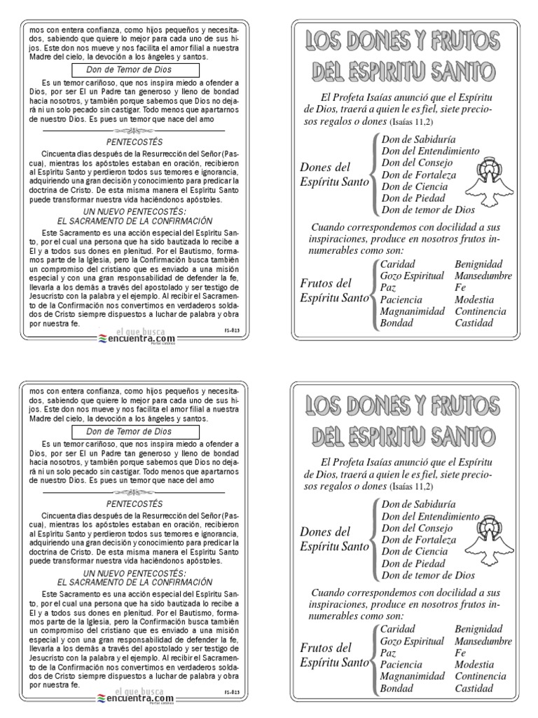 cFS-025 Los Dones y Frutos Del Espiritu Santo PDF | PDF