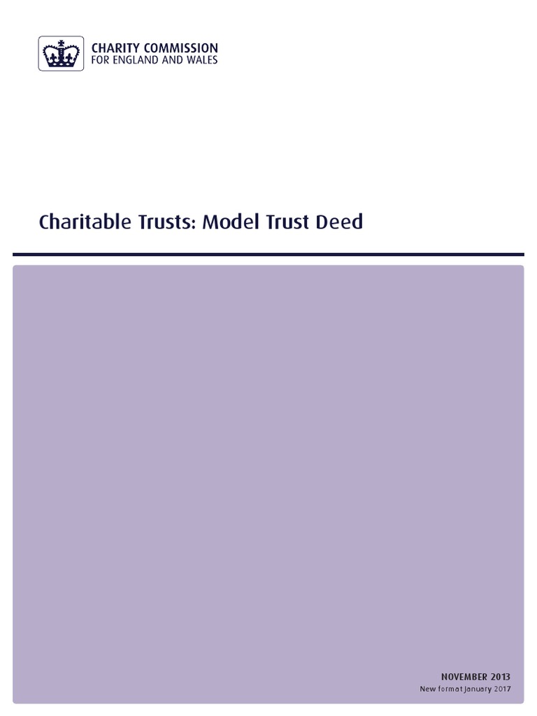 Charitable Trusts: Model Trust Deed: November 2013 | Download Free PDF ...