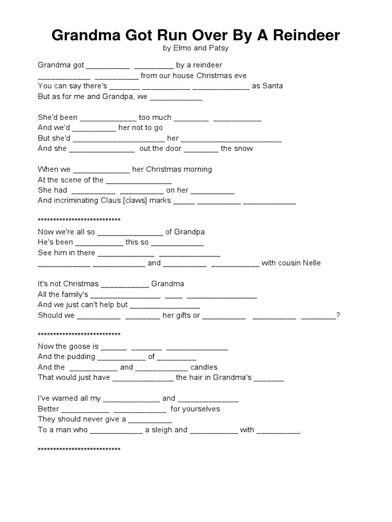 Fill in the Blank Christmas Songs | PDF | December Observances | Winter ...