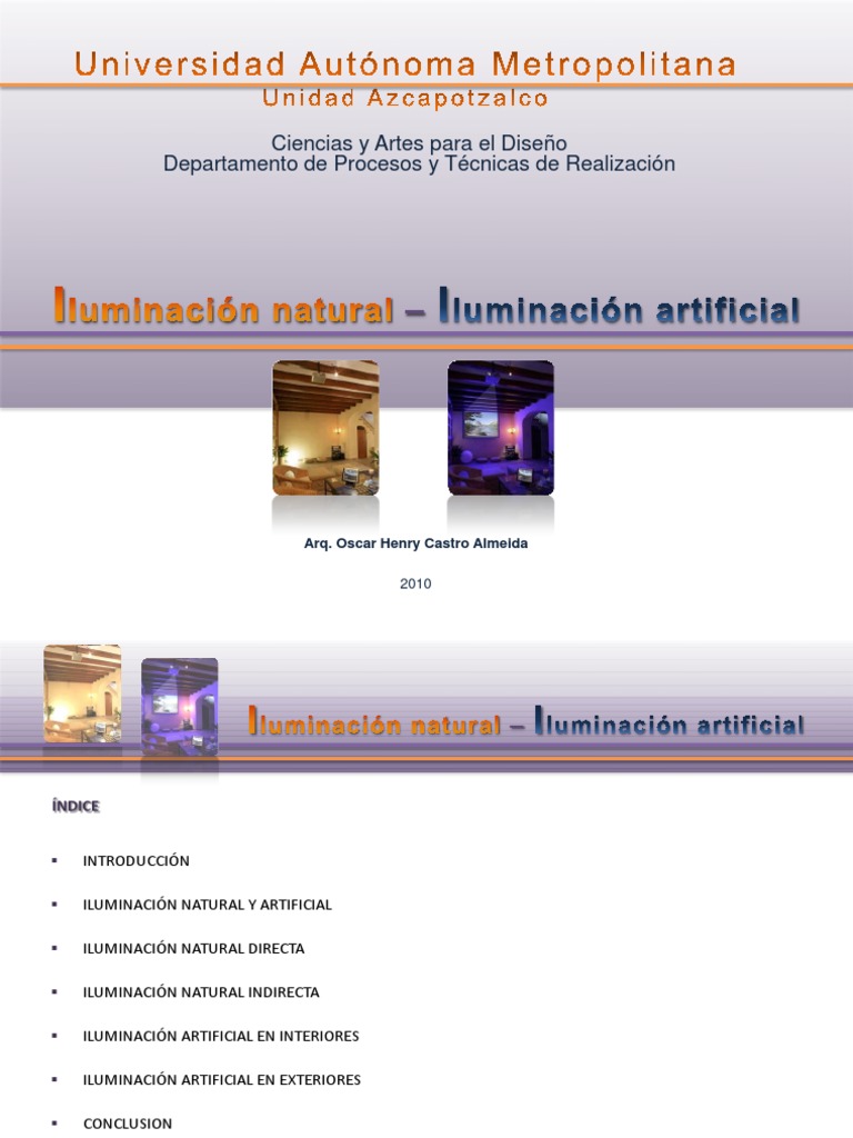 Iluminacion Natural y Artificial PDF | PDF