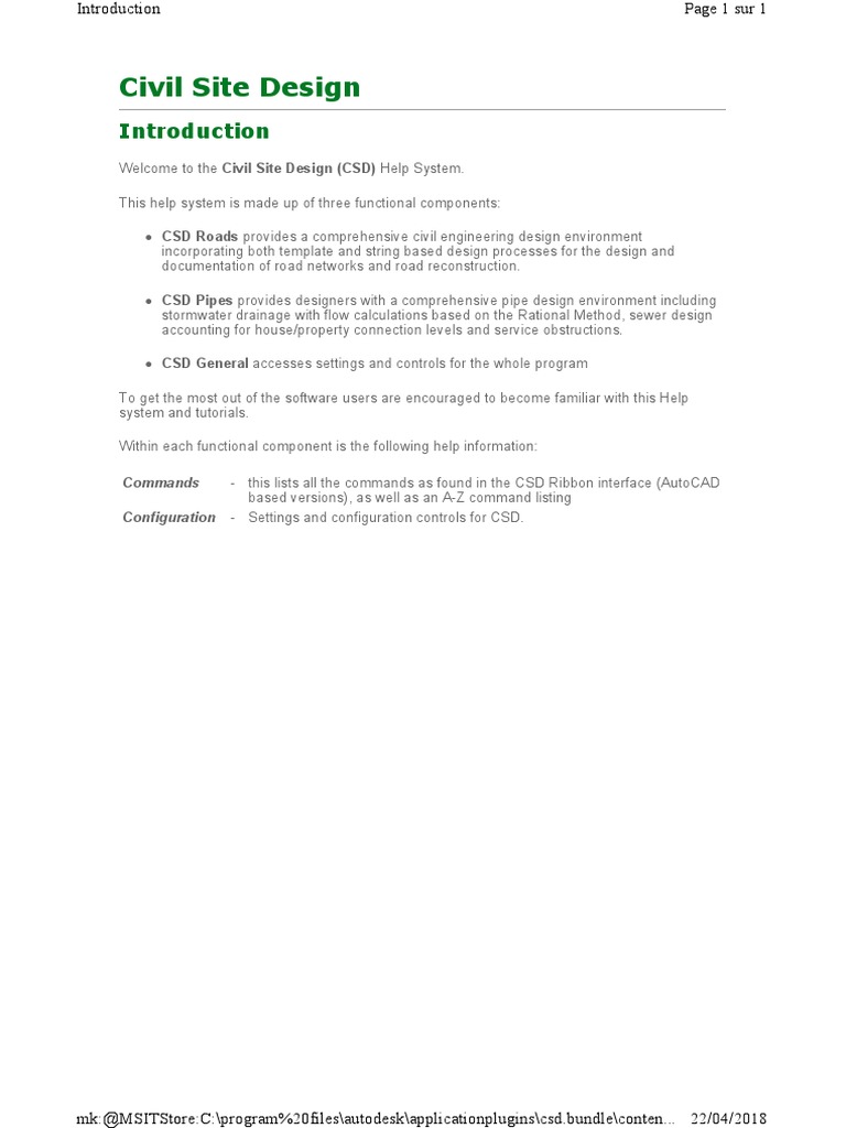 Overview of Civil Site Design (CSD) | PDF | Art | Computers