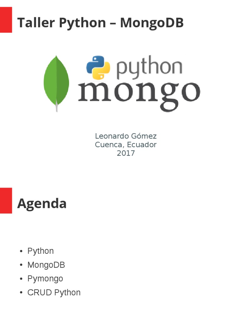 Pymongo | PDF | Mongo Db | Python (lenguaje de programación)