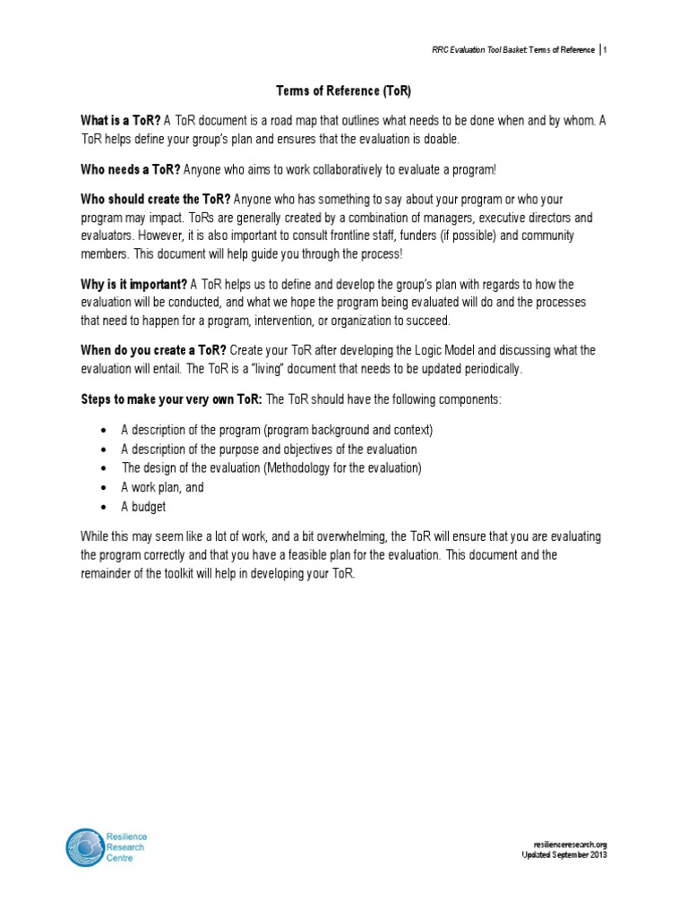 Terms of Reference 1 | PDF | Qualitative Research | Quantitative Research