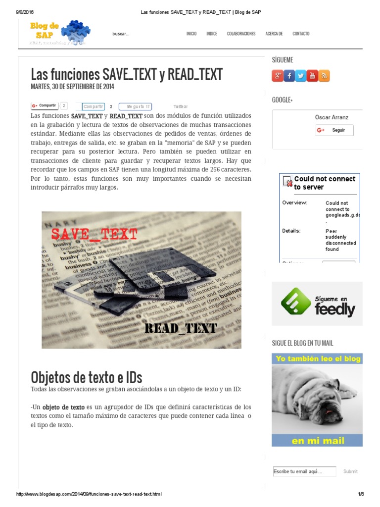 Abap - Funciones Save - Text y Read - Text - Blog de Sap | PDF | Software Unix | Ingeniería ...