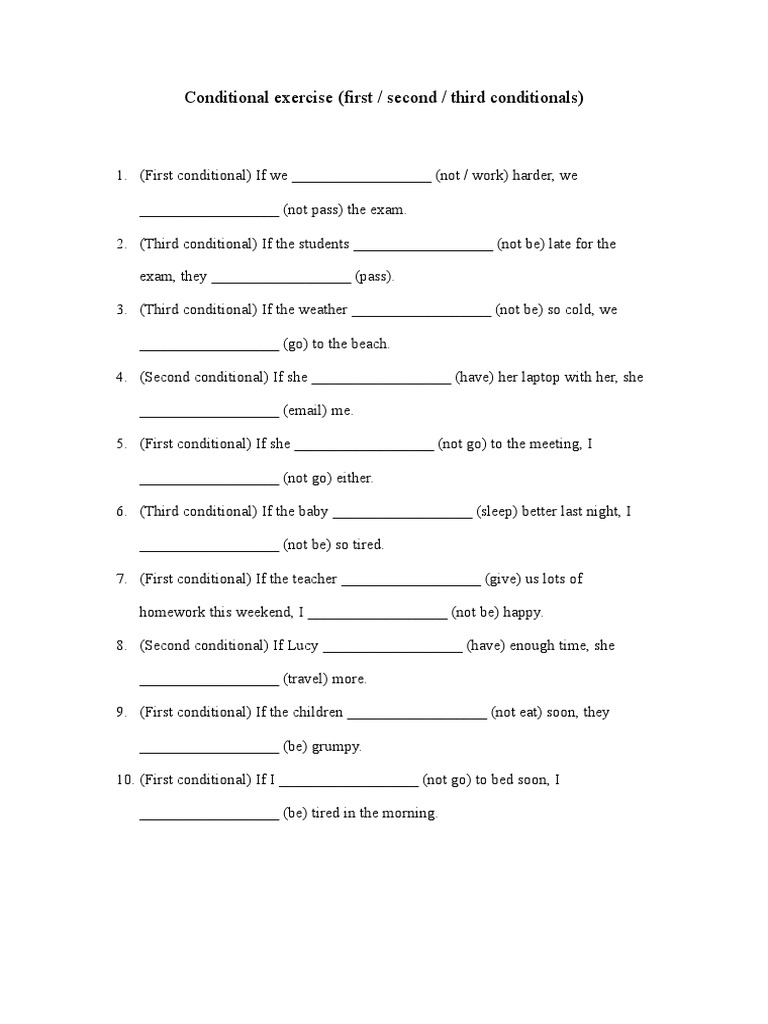 First Second Third Conditional Exercise | PDF First Second Third Conditional Exercise | PDF
