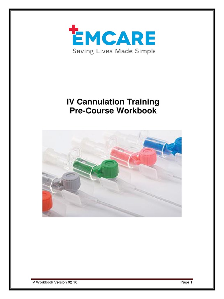 Emcare IV Cannulation Workbook | PDF | Intravenous Therapy | Vein
