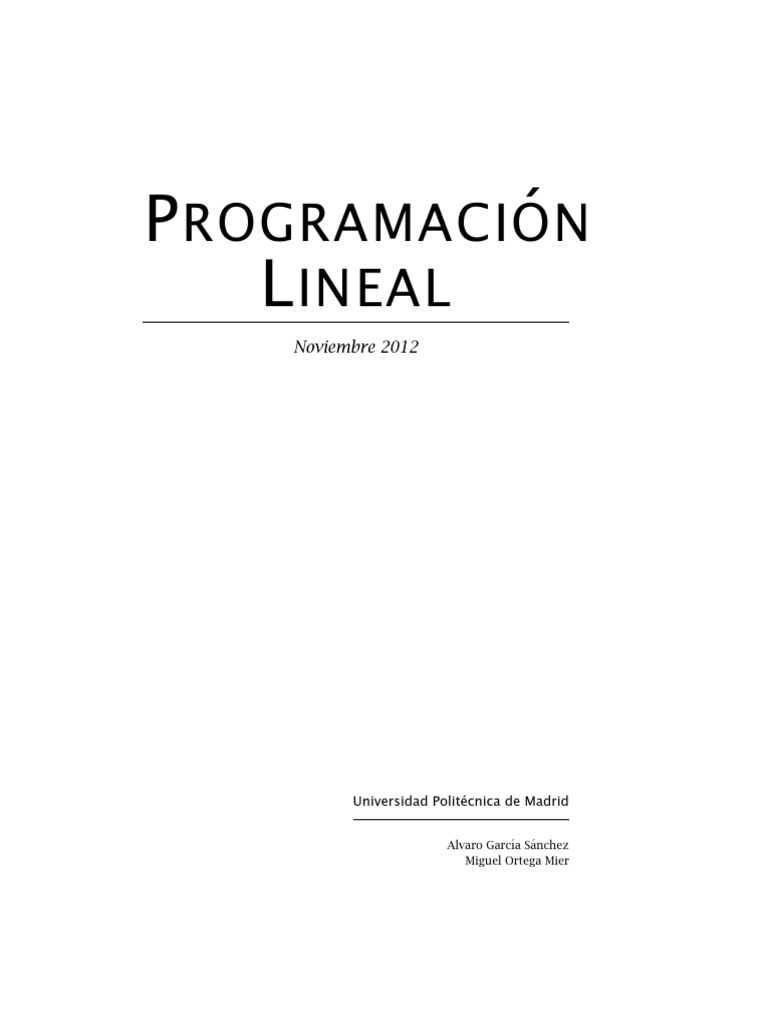 Programacion Lineal PDF | PDF