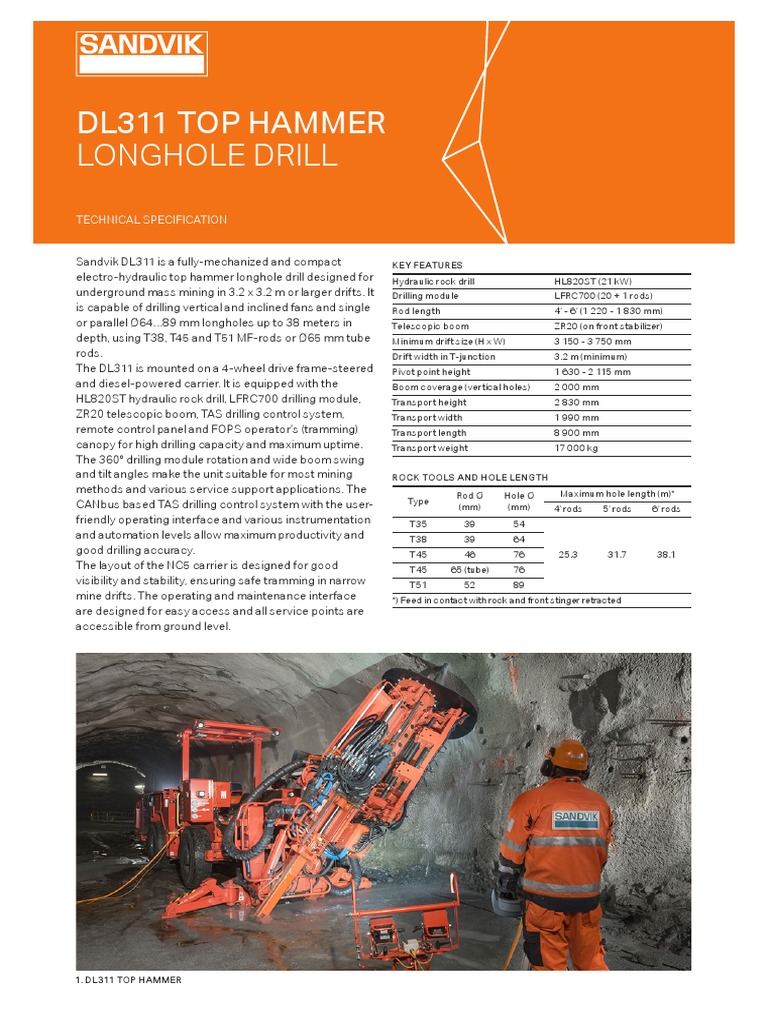 Sandvik DL311 | PDF | Drill | Drilling