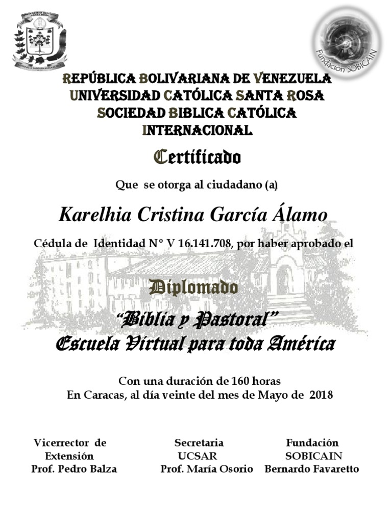 Diploma Biblia y Pastoral 2018 | PDF | Universidad | Instituciones ...