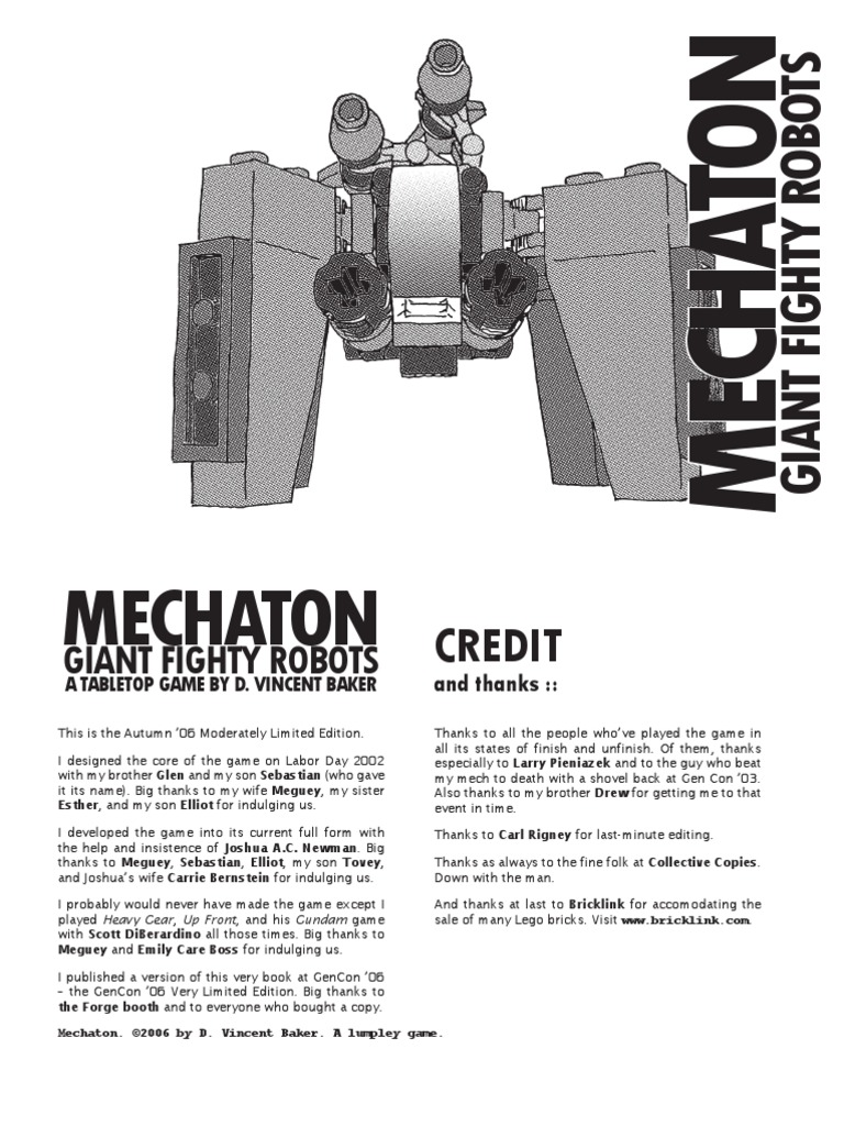 Mechaton - Giant Fighty Robots PDF | PDF | Artillery | Blue