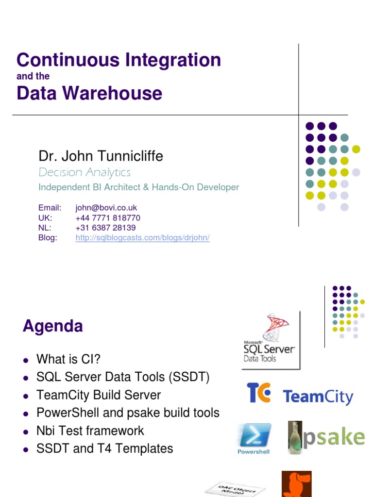 SQLBits Continuous Integration and The Data Warehouse | PDF | Microsoft ... SQLBits Continuous Integration and The Data Warehouse | PDF | Microsoft ...