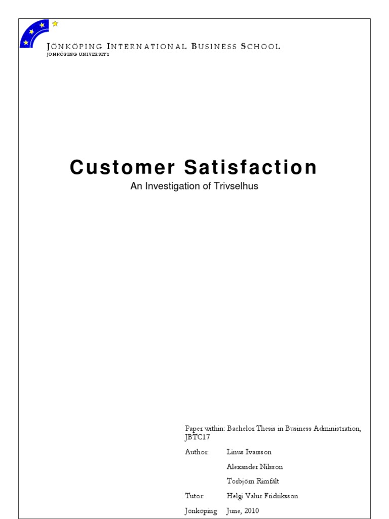 Customer Satisfaction, Investigation | PDF | Customer Satisfaction ...