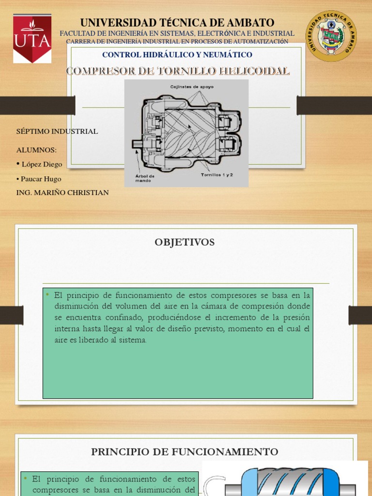 Compresor de Tornillo Helicoidal 1 | PDF | Presión | Ingeniería Química