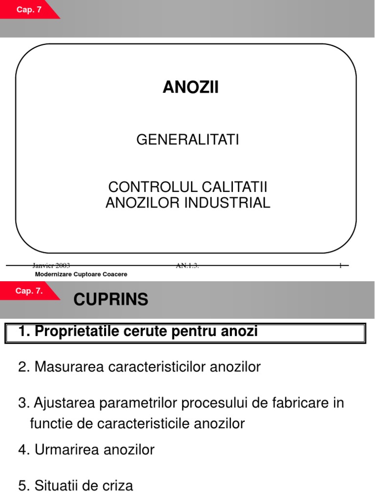 Cap. 3. Controlul Calitatii Anozilor | PDF