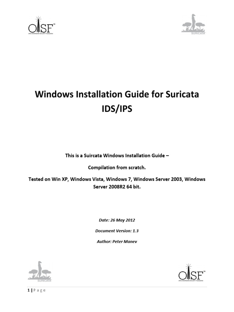 Suricata Windows Setup Guide | PDF